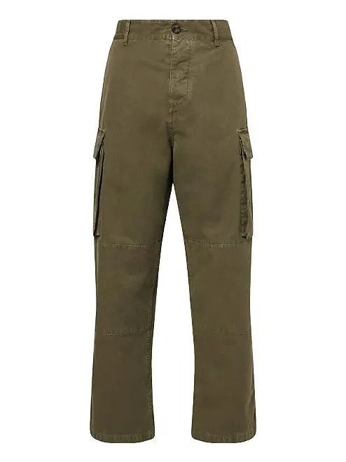 JW Anderson Wide-leg Cotton Cargo Trousers - Khaki