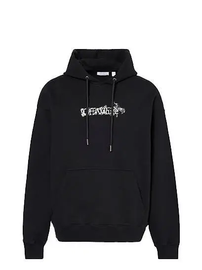 Off-White Heraldic Threshold Arrows Cotton Hoodie - Black