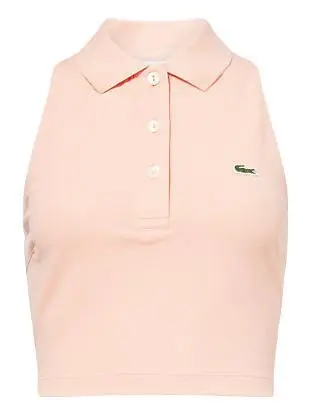 Lacoste Logo-embroidered Sleeveless Polo Top - Salmon