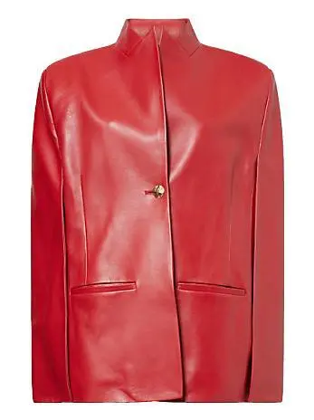 Khaite Dolso Leather Jacket - Deep Red