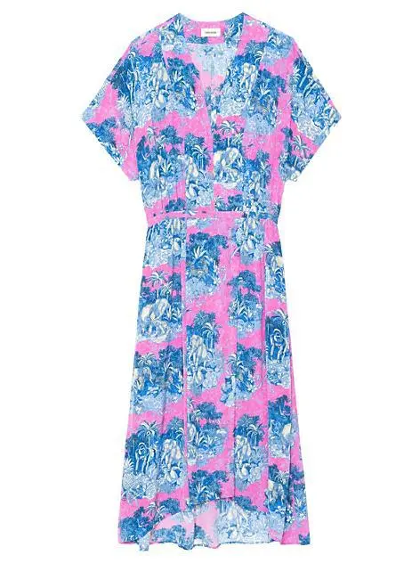 Zadig&Voltaire Riaz Graphic-print Woven Midi Dress - Lady