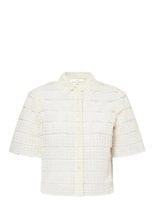 FRAME The Lattice Crochet Woven Shirt - Cream