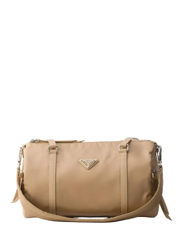 Prada Re-nylon And Saffiano Leather Duffle Bag - Brown