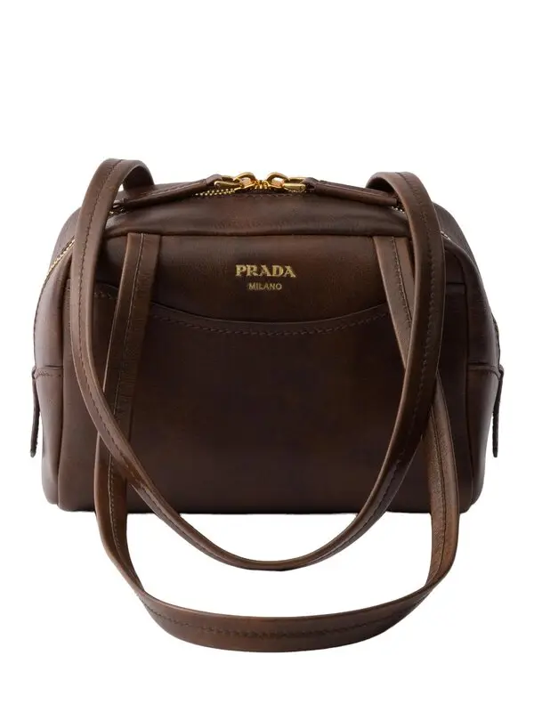 Prada Antiqued Leather Top-handle Mini-bag - Brown