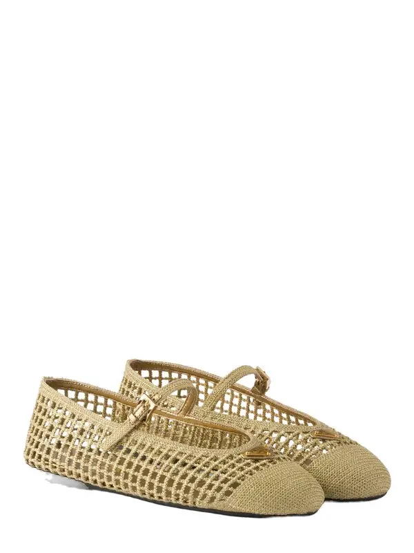 Prada Crochet Ballerinas - Neutral