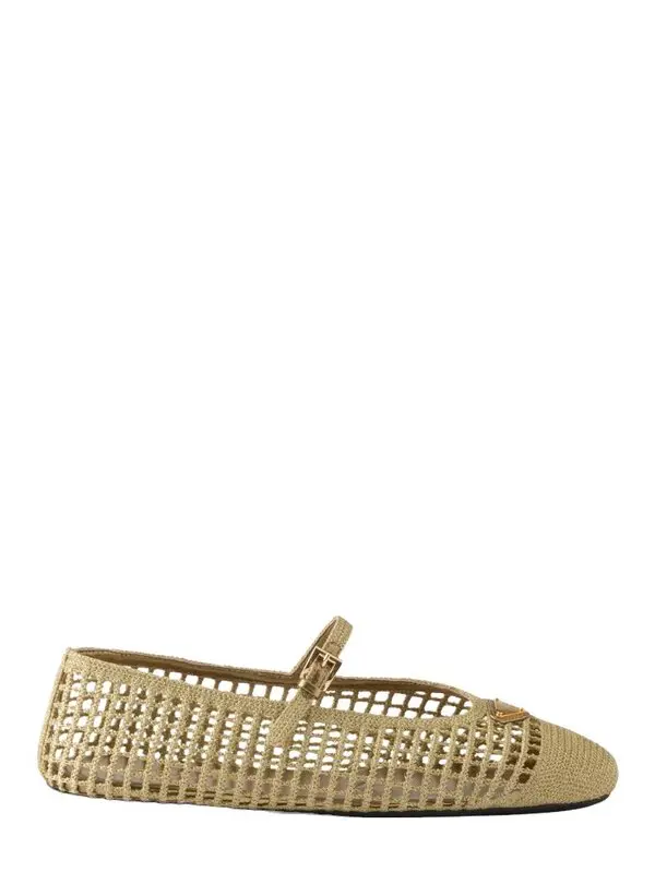 Prada Crochet Ballerinas - Neutral