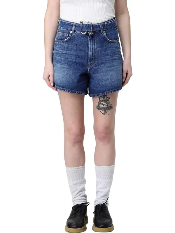 Sportmax High-waisted Belted Denim Shorts - Blue