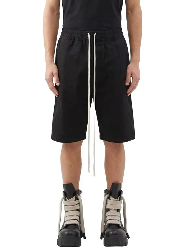 Rick Owens Cotton Drawstring Shorts - Black