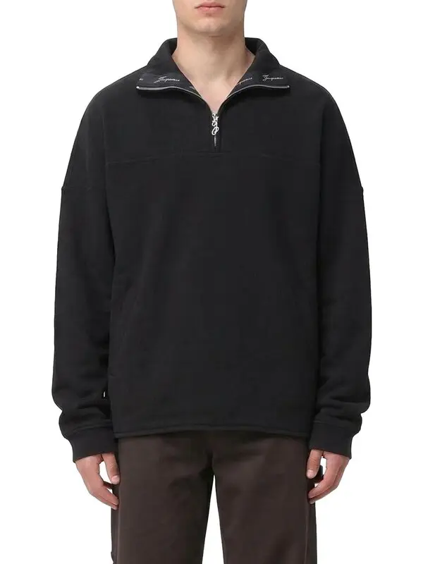 Jacquemus Cotton Zip-up Sweatshirt - Black