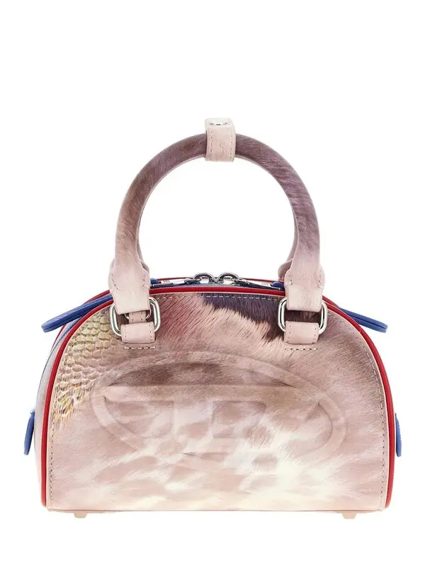 DIESEL® 1dr Dome Bag In Printed Synthetic Leather - Pink