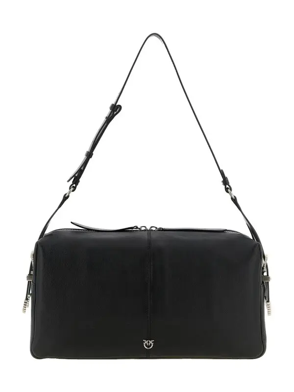 Pinko Keeper Bag Large Biker Leather Bag - Black