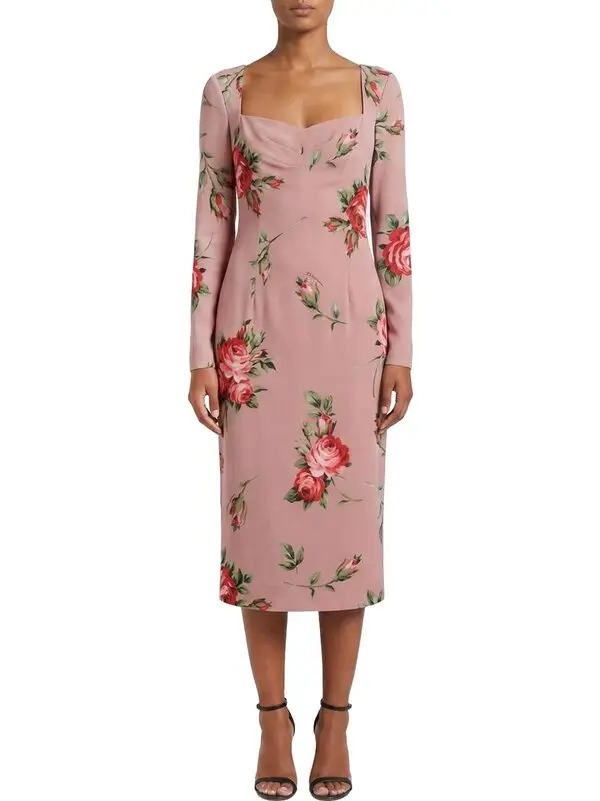 Dolce & Gabbana Floral Print Dress - Pink