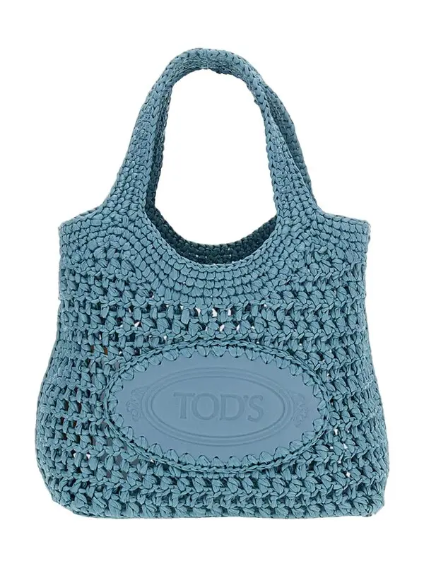 TOD'S Woven Tote Bag - Gnawed Blue