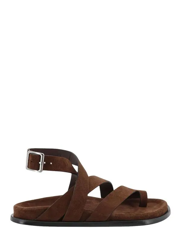 ALOHAS Suede Thong Sandals - Brown