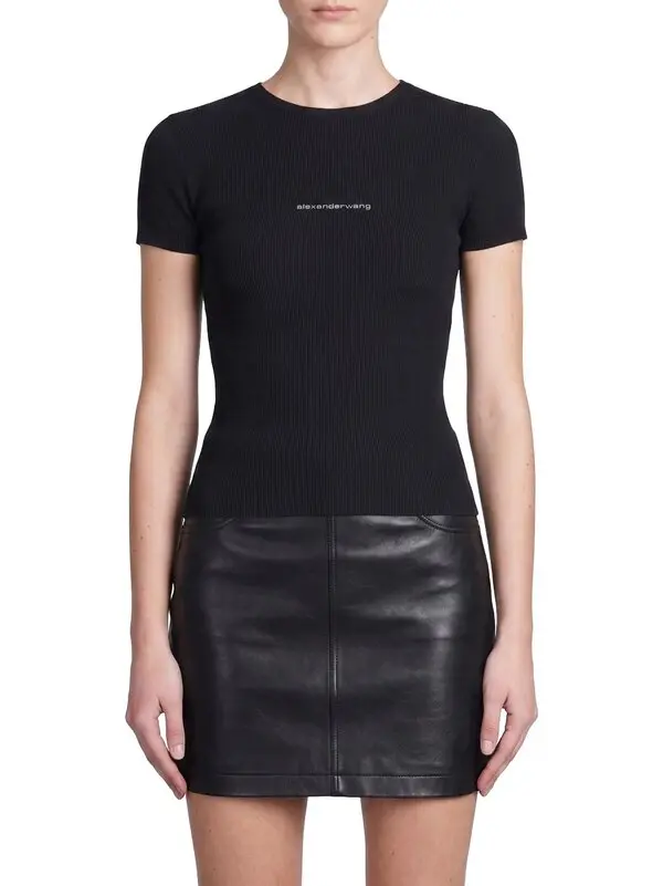 Alexander Wang Ribbed T-shirt - Black