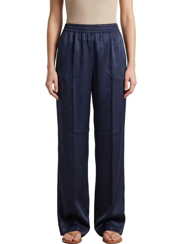 Aspesi Wide Leg Silk Trousers - Blue