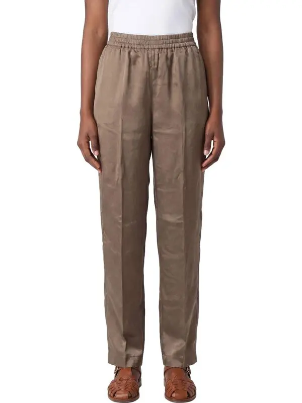 Aspesi Wide Leg Silk Trousers - Green