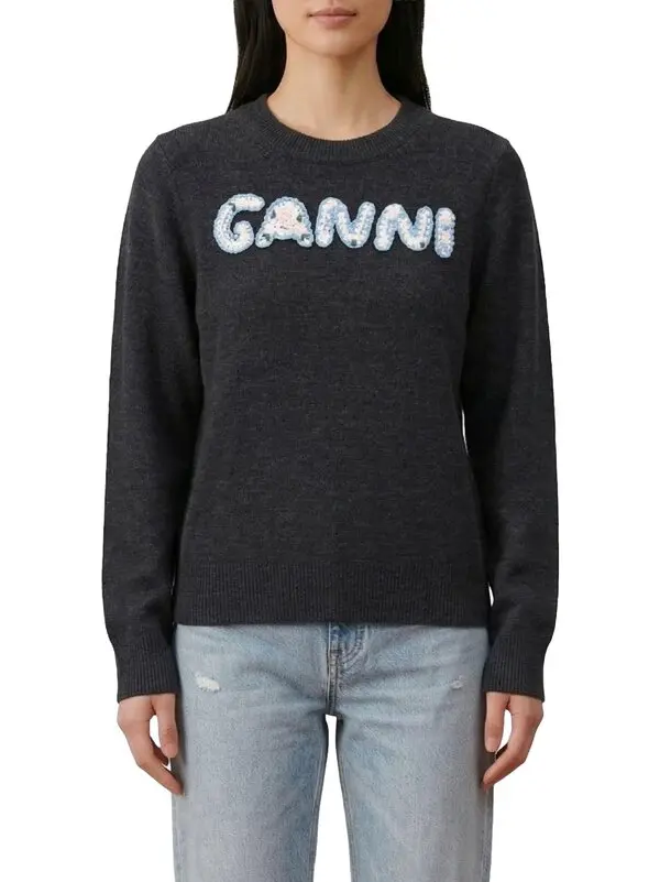 GANNI Crewneck Sweater - Charcoal