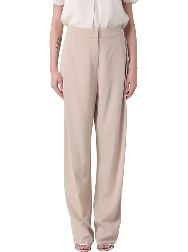 Emporio Armani Straight Leg Trousers - Beige