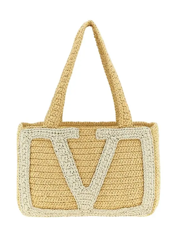 Valentino Garavani Viva Superstar Crochet Raffia Bag - Beige