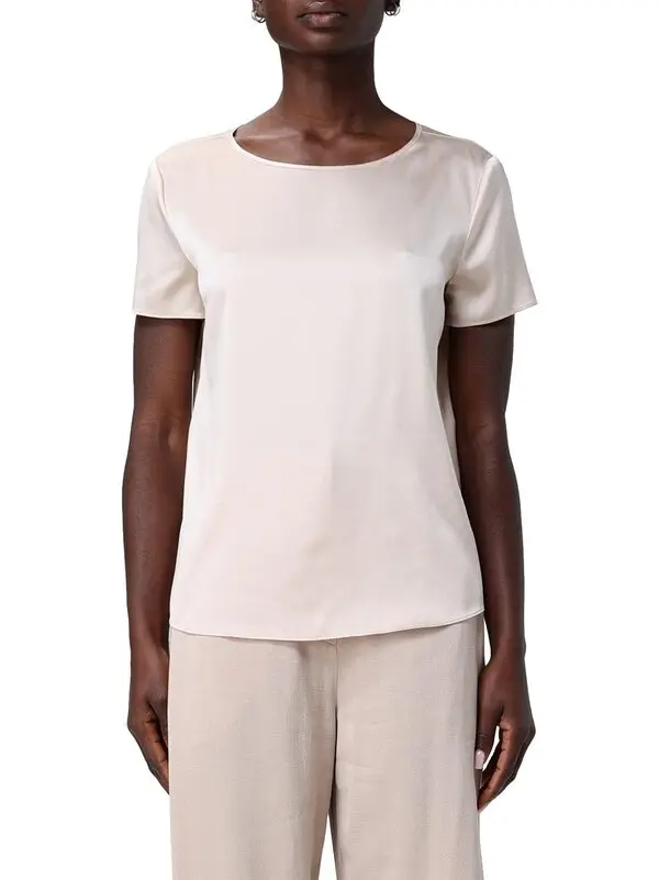 Emporio Armani Stretch Silk Satin Blouse - Pink
