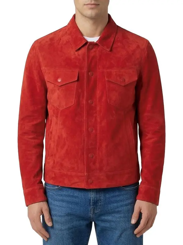 TOM FORD Suede Leather Jacket - Red