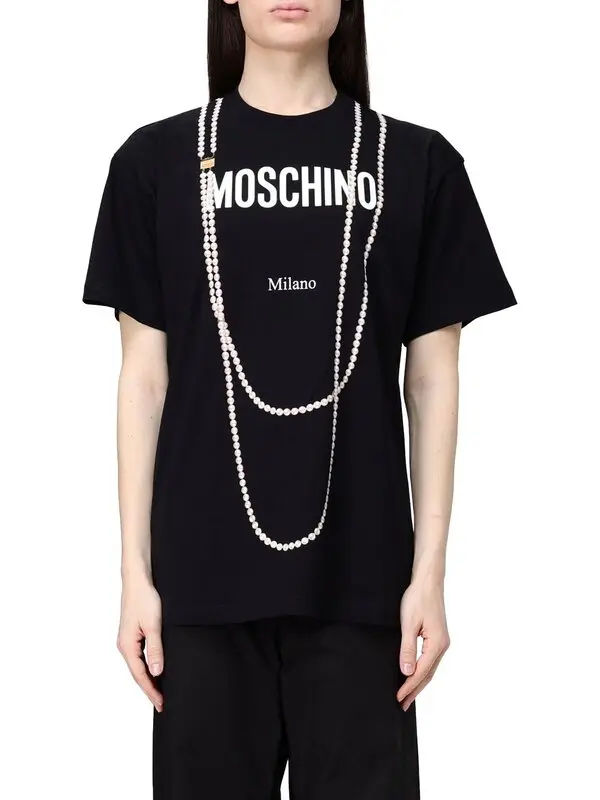Moschino Printed Cotton T-shirt - Black