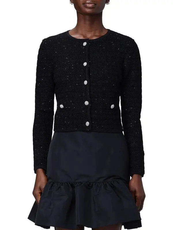 Alessandra Rich Long Sleeve Sweater - Black