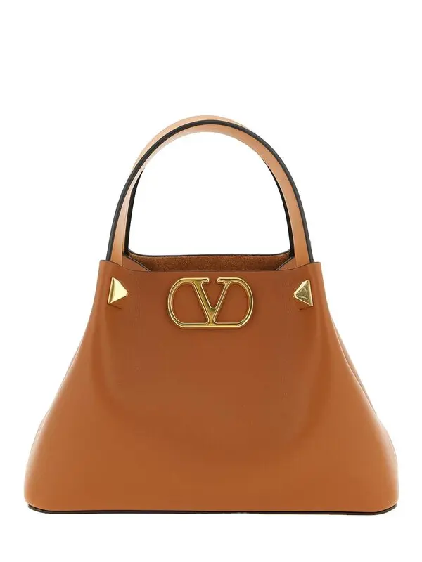 Valentino Garavani Vlogo Signature Leather Bag - Brown