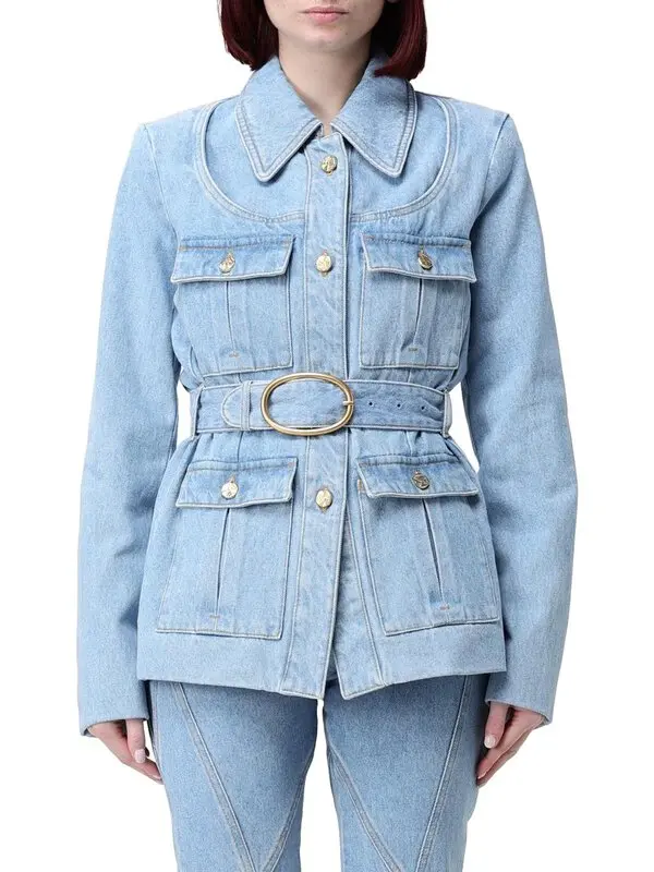 Nina Ricci Cotton Jacket With Belt - Denim