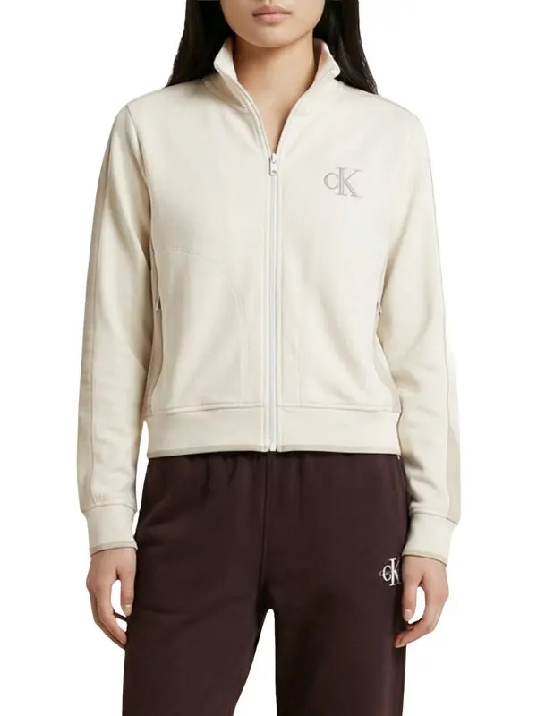 Calvin Klein Full Zip Sweatshirt - Yellow Cream