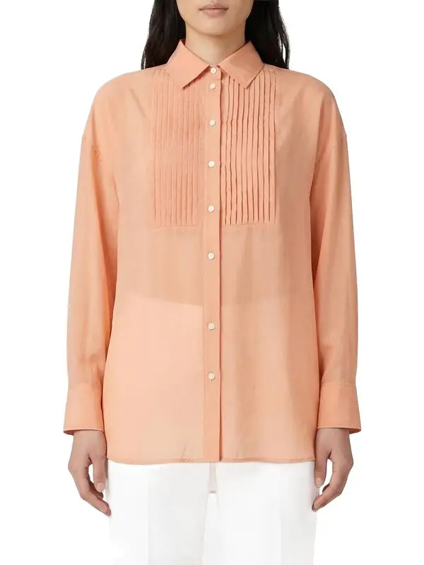 GOLDEN GOOSE Pintucked Shirt - Coral