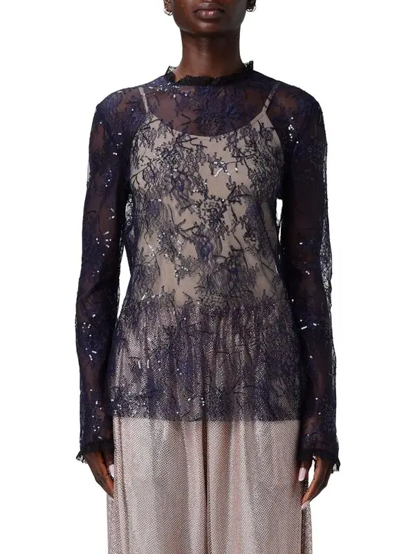 Alberta Ferretti Lace Top - Blue