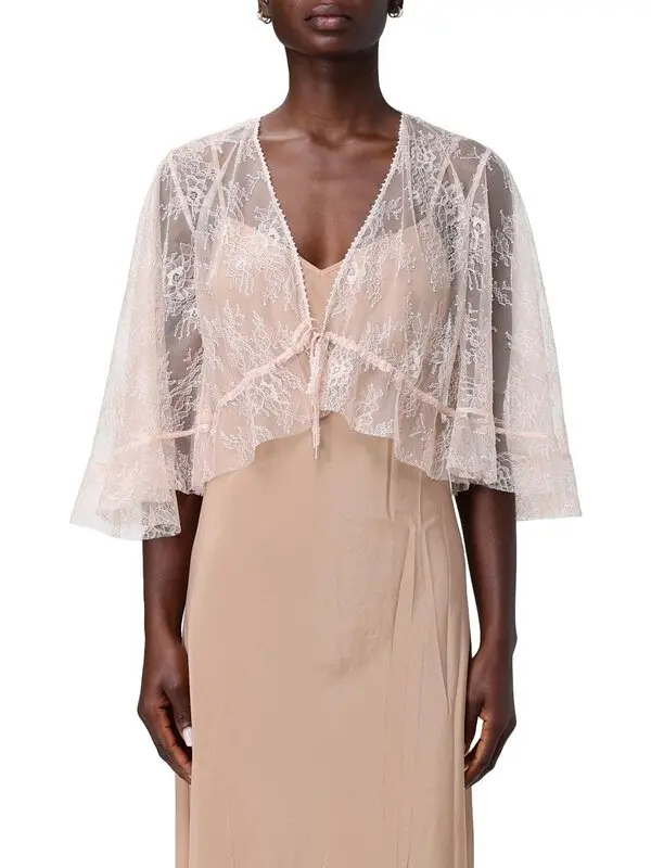 Alberta Ferretti Lace Bolero - Blush Pink