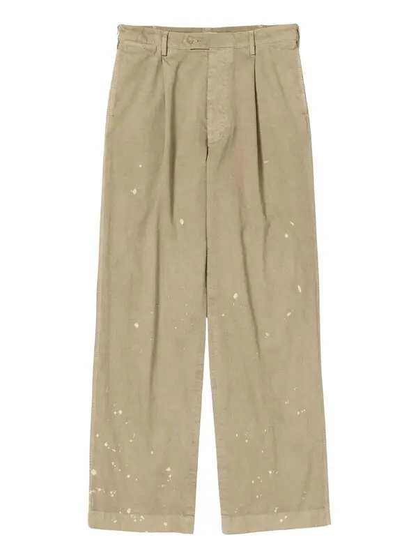 Auralee Finx Light Chino One Tuck Wide Pants - Cream