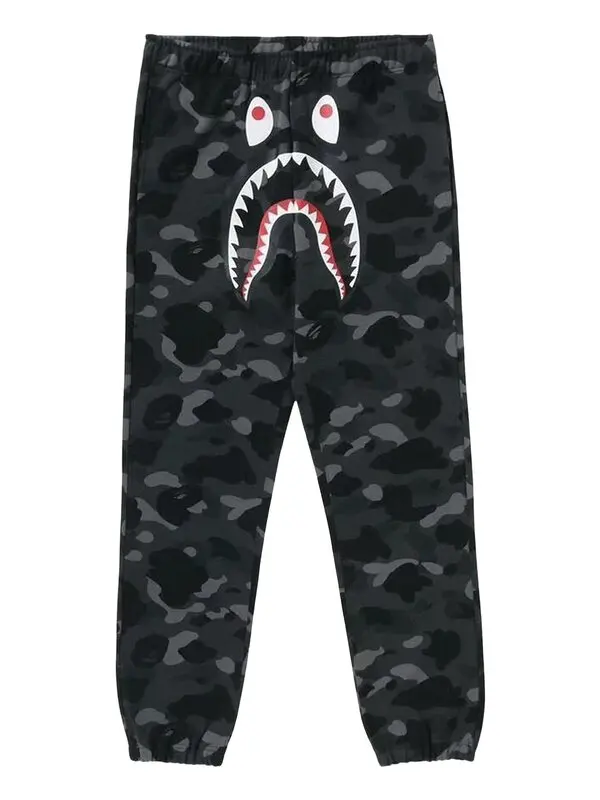 A BATHING APE Color Camo Shark Track Pants - Black
