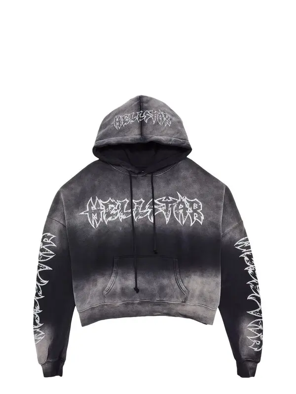 HELLSTAR Stars Shine Graffiti Hoodie - Black