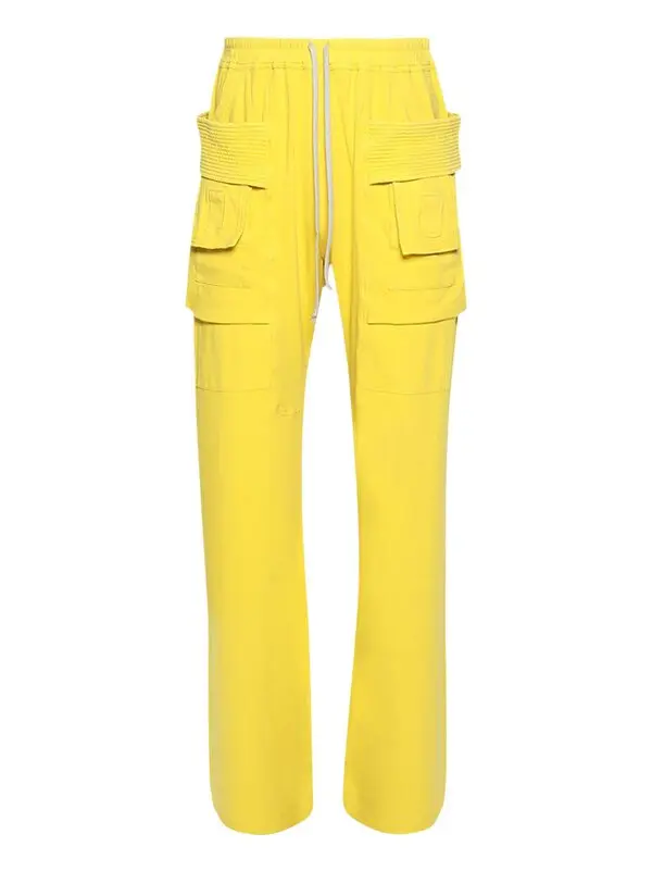 Rick Owens Creatch Wide Cargo Drawstring Pantaloni - Yellow