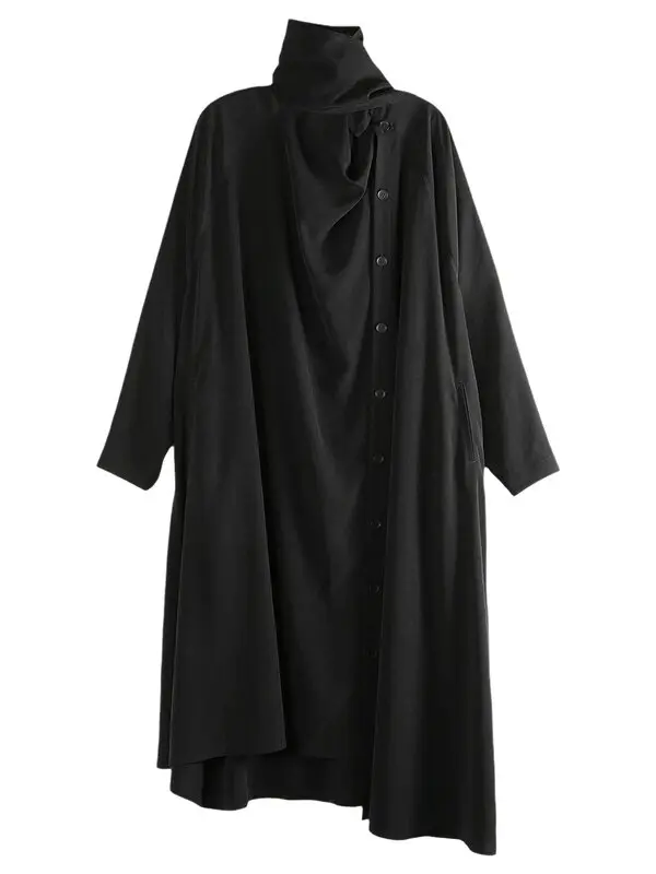 Yohji Yamamoto Draped Stole Detail Dress - Black