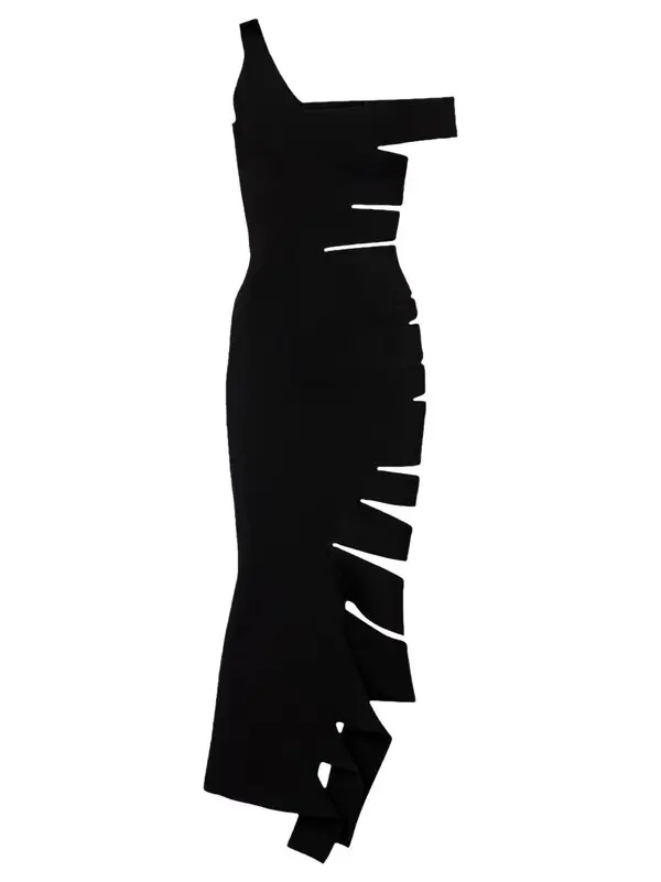 MUGLER Knit Bandage Dress - Black