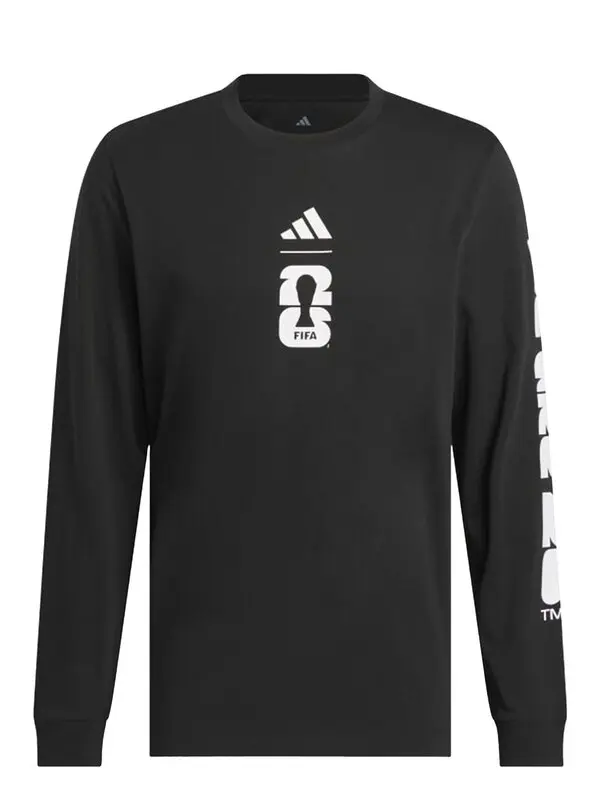 Adidas Fifa World Cup 26 Match Ball Graphic Long Sleeve T-shirt - Black