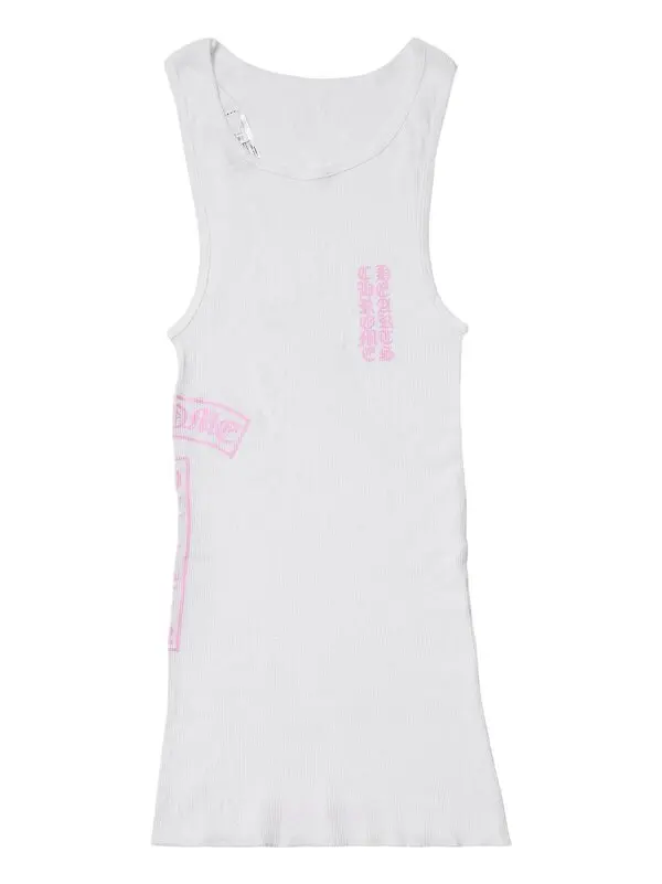Chrome Hearts T Bar Rib Tank - White
