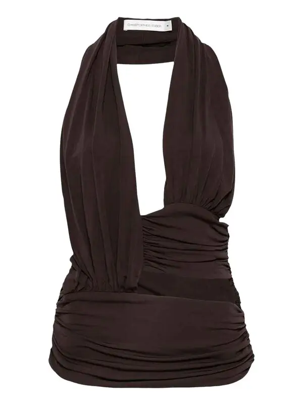 Christopher Esber Draped Jersey Top - Brown
