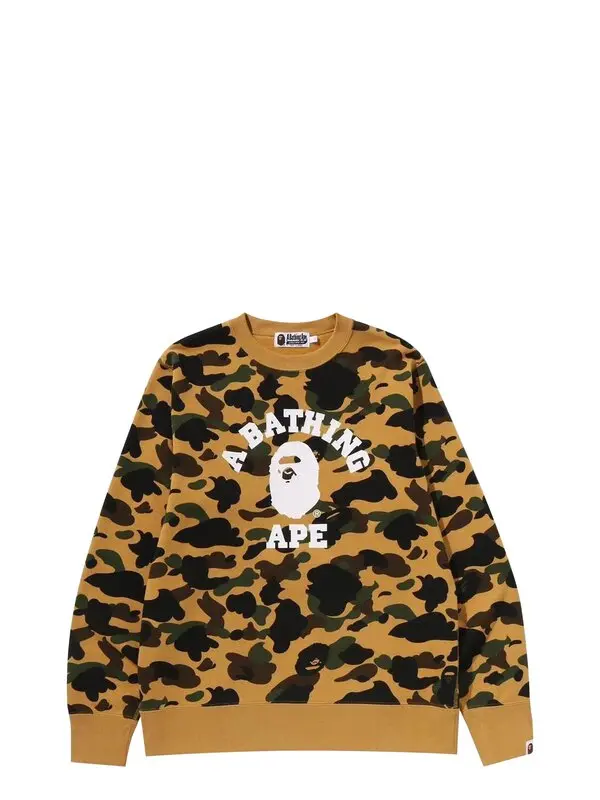 A BATHING APE 1st Camo College Crewneck Sweatshirt - Yellow