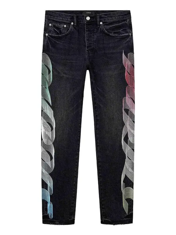 PURPLE BRAND P005 Gradient Logo Jeans - Black
