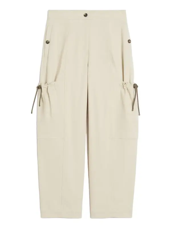 Max Mara Stretch Cotton Cargo Trousers - Beige