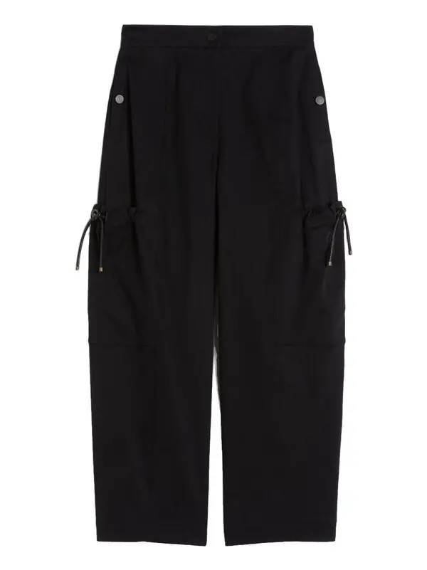 Max Mara Stretch Cotton Cargo Trousers - Black