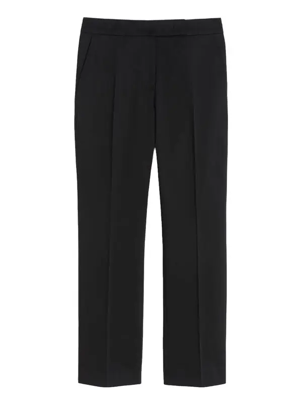 Max Mara Slim-fit Cotton-satin Trousers - Black