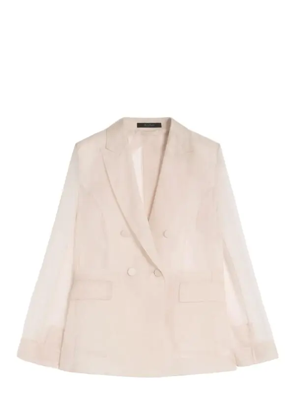 Max Mara Silk Organza Double-breasted Blazer - Powder