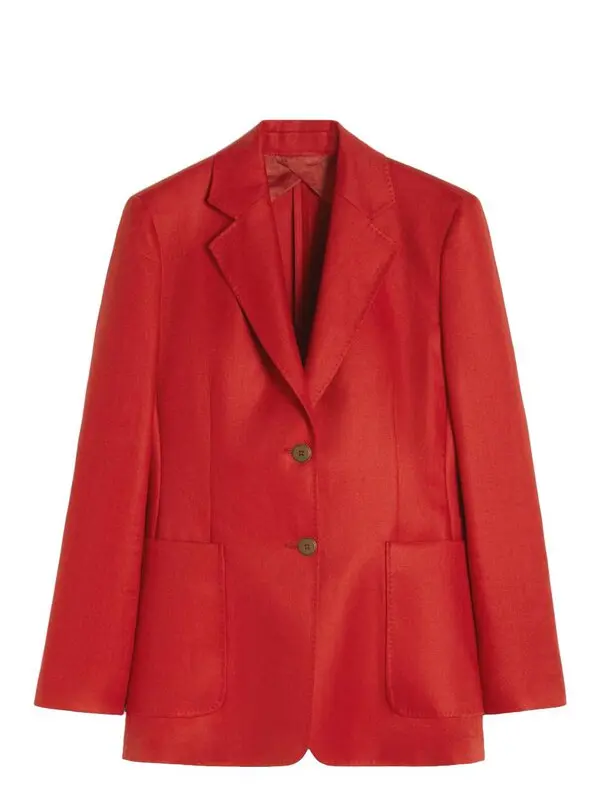 Max Mara Linen Twill Blazer - Red